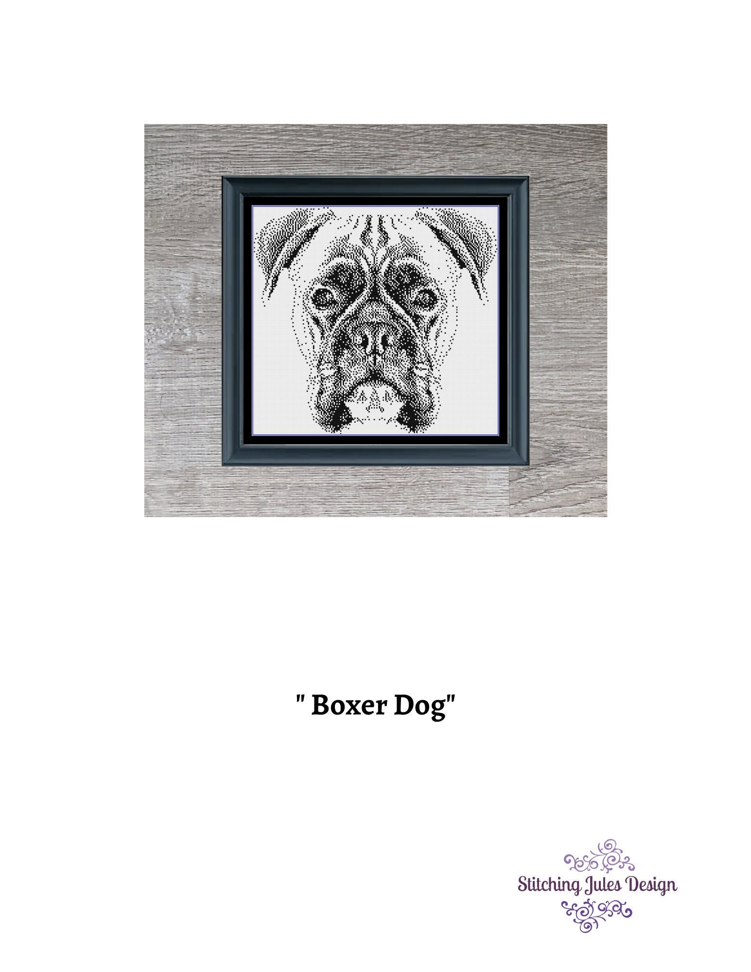 Boxer Cross Stitch Pattern Dog Cross Stitch Pattern - Etsy