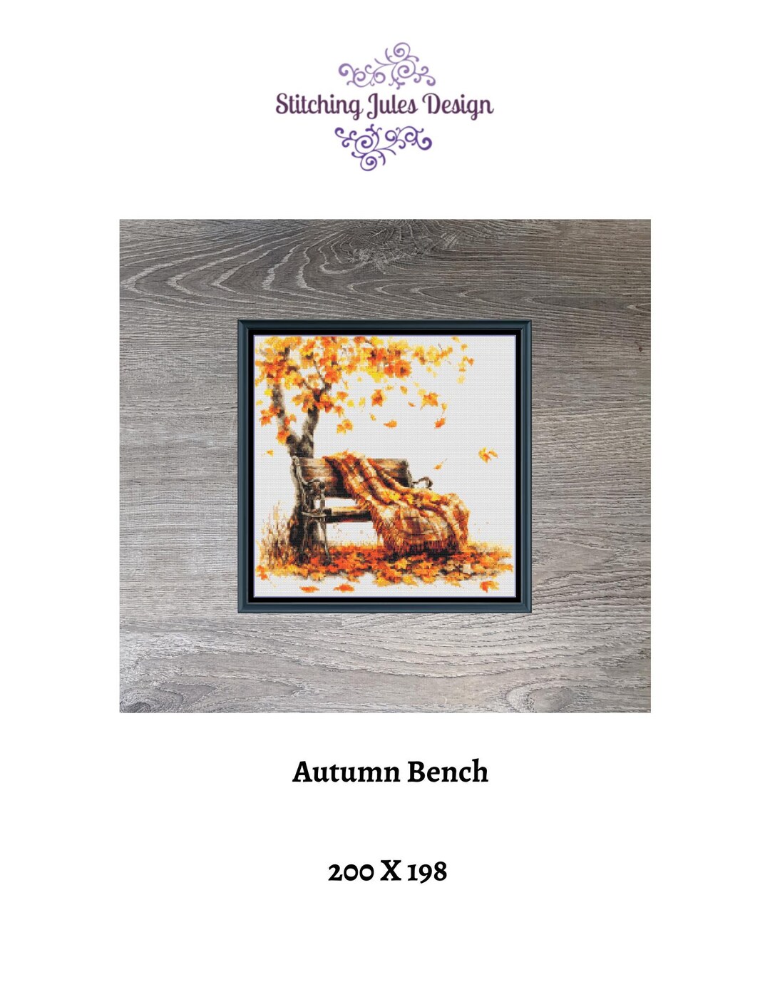 Autumn Scene Counted Cross-stitch Pattern Fall Leaves | Instant ...
