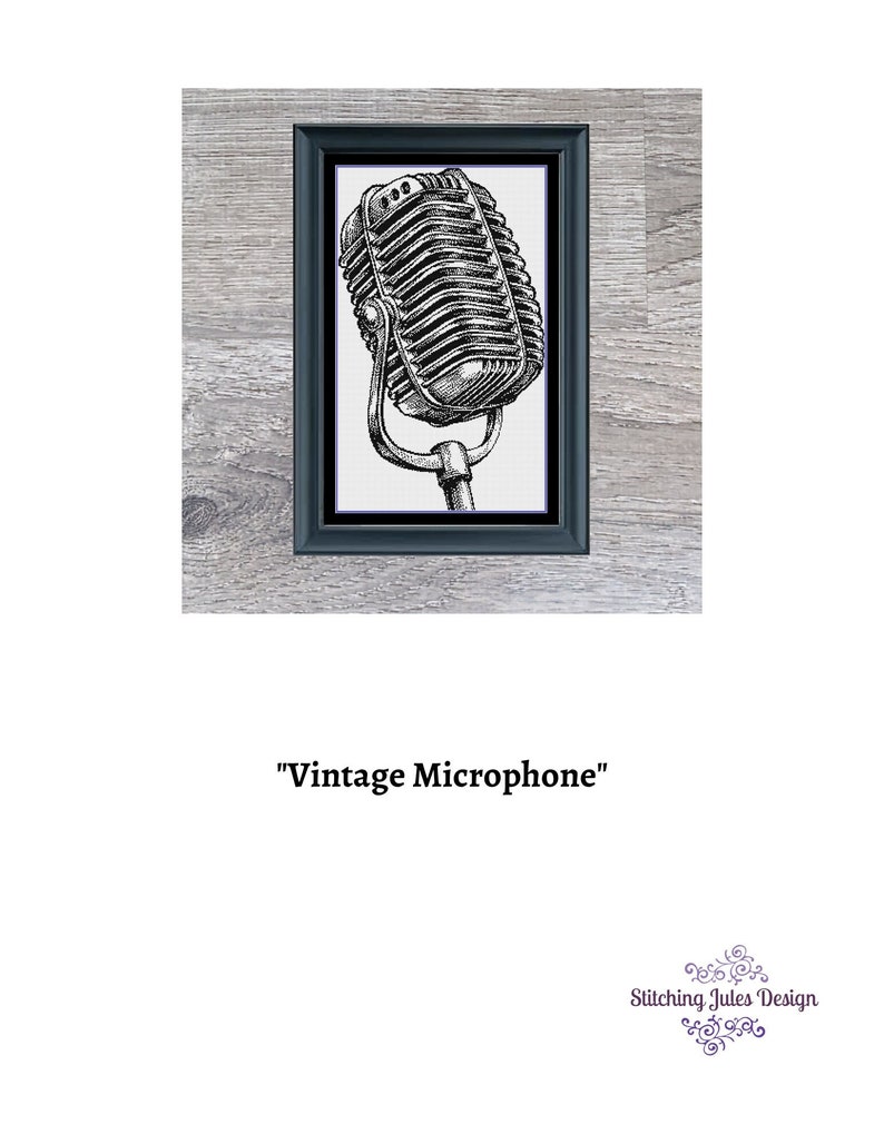 Vintage Microphone Cross Stitch Pattern Singer Cross Stitch - Etsy