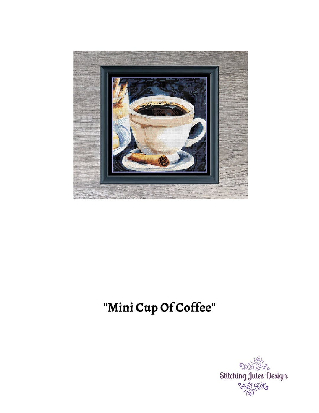 Miniature Pattern - Cup of Coffee Cross Stitch Embroidery Needlepoint ...
