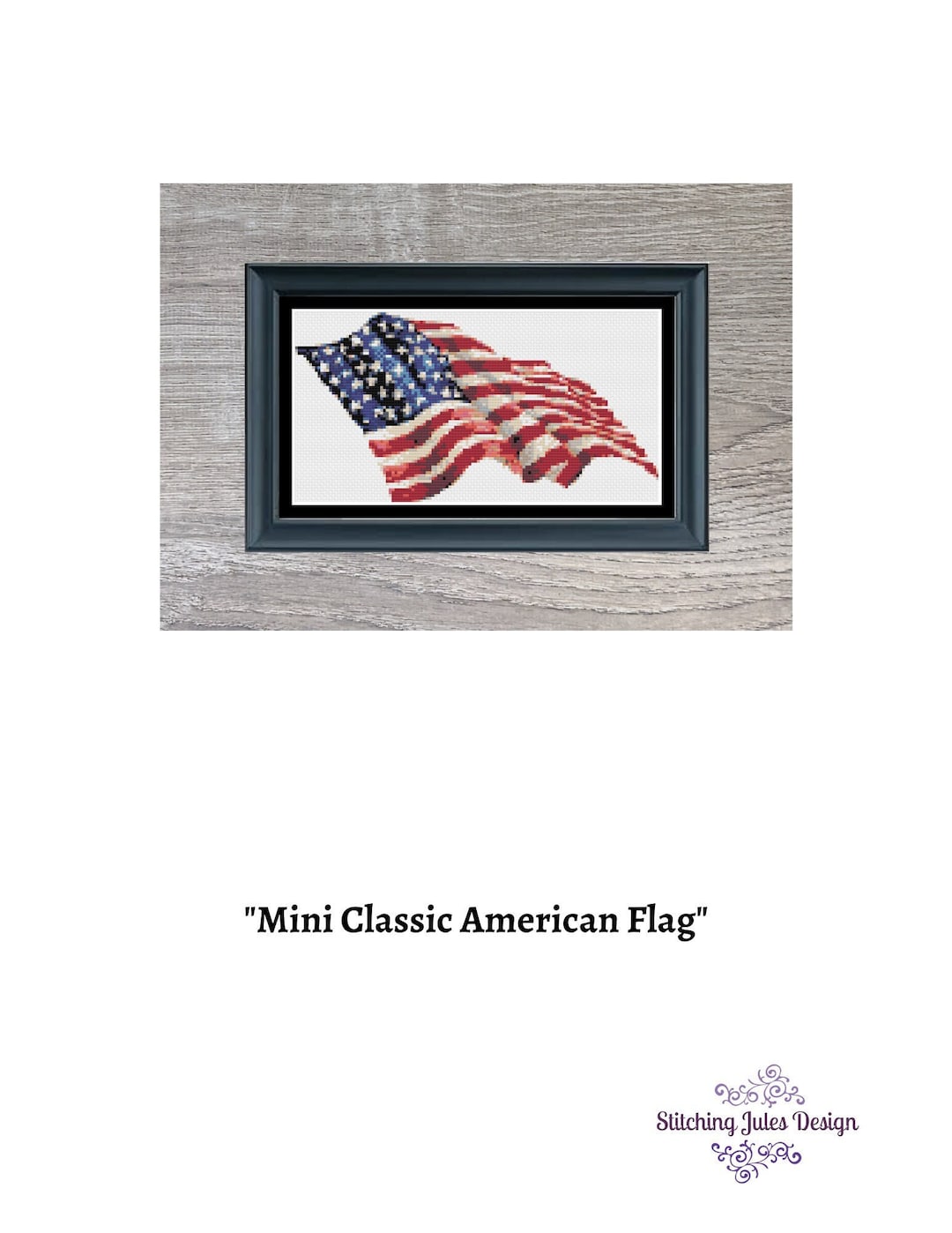 American Flag Cross Stitch Pattern (smaller Version) | USA Flag Cross ...