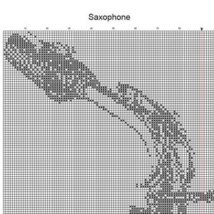 Saxophone Cross Stitch Pattern Musical Instrument Cross Stitch Pattern ...