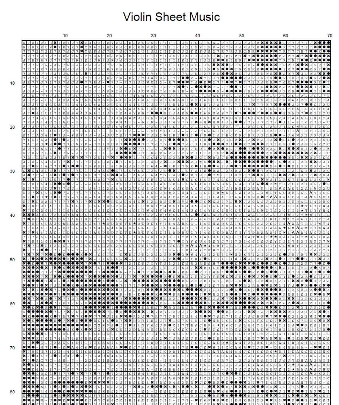 Violin Sheet Music Cross Stitch Embroidery Needlepoint Pattern - Etsy