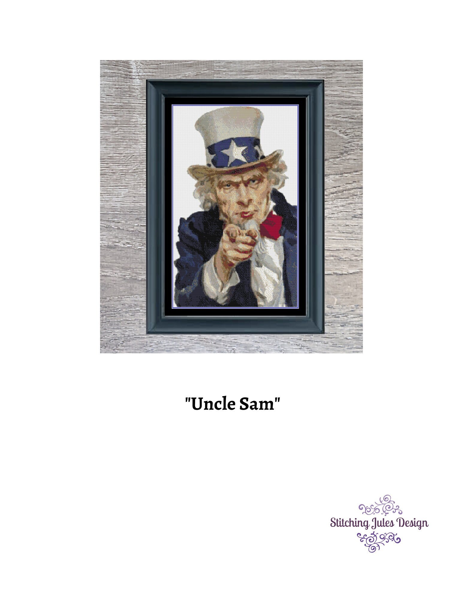 Uncle Sam Cross Stitch Pattern Patriotic Cross Stitch - Etsy