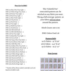 Fox Wildlife Animal Winter Snow Cross Stitch Pattern Needlepoint ...