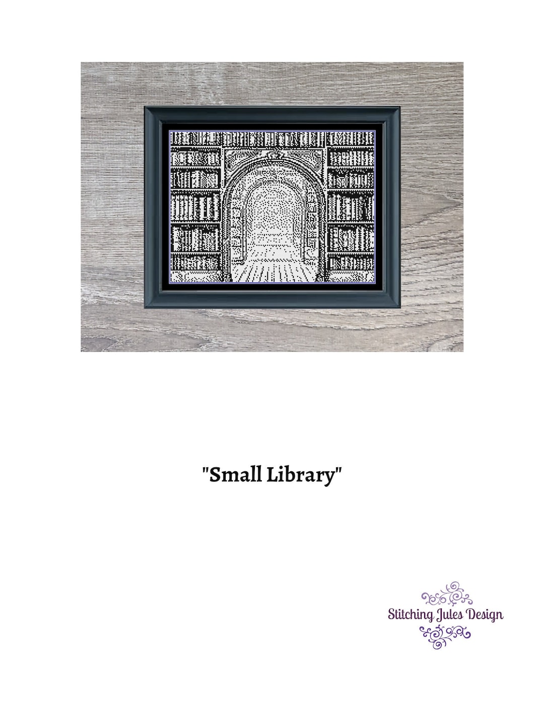 Small Library Cross Stitch Pattern: Monochrome Books (PDF Download) - Etsy