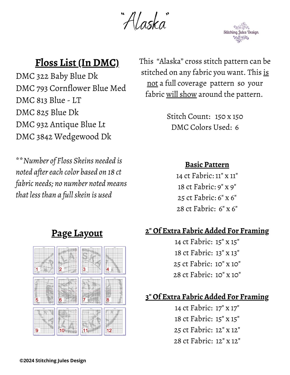 Alaska US State Counted Cross Stitch Pattern | Instant Download PDF - Etsy