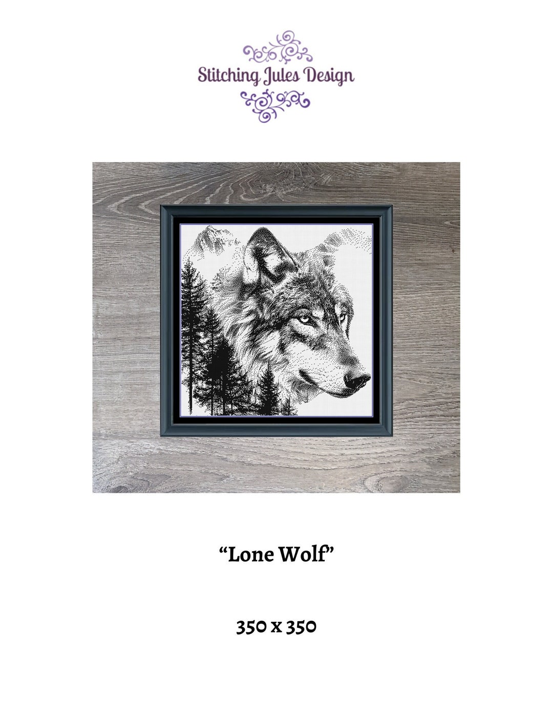 Wolf Counted Cross Stitch Pattern | Wildlife Cross Stitch | Premium ...