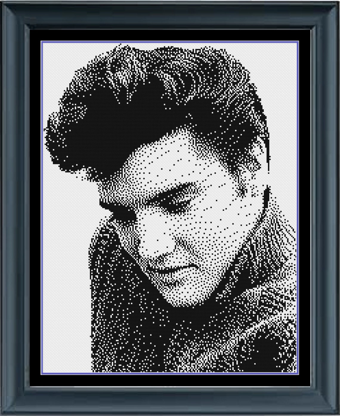 Elvis Presley Cross Stitch Pattern Monochrome Cross Stitch - Etsy