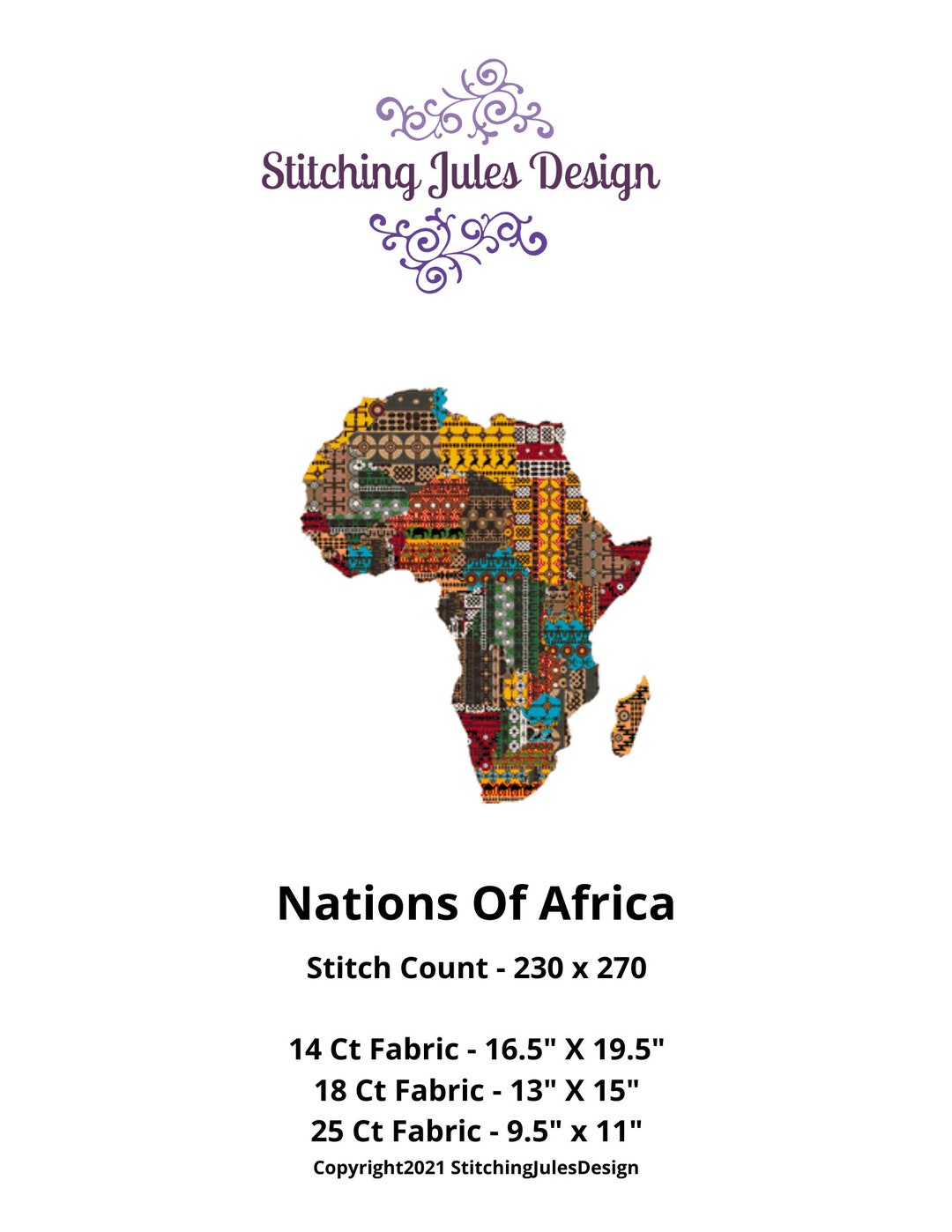 Nations of Africa Cross Stitch Embroidery Needlepoint Pattern Instant ...