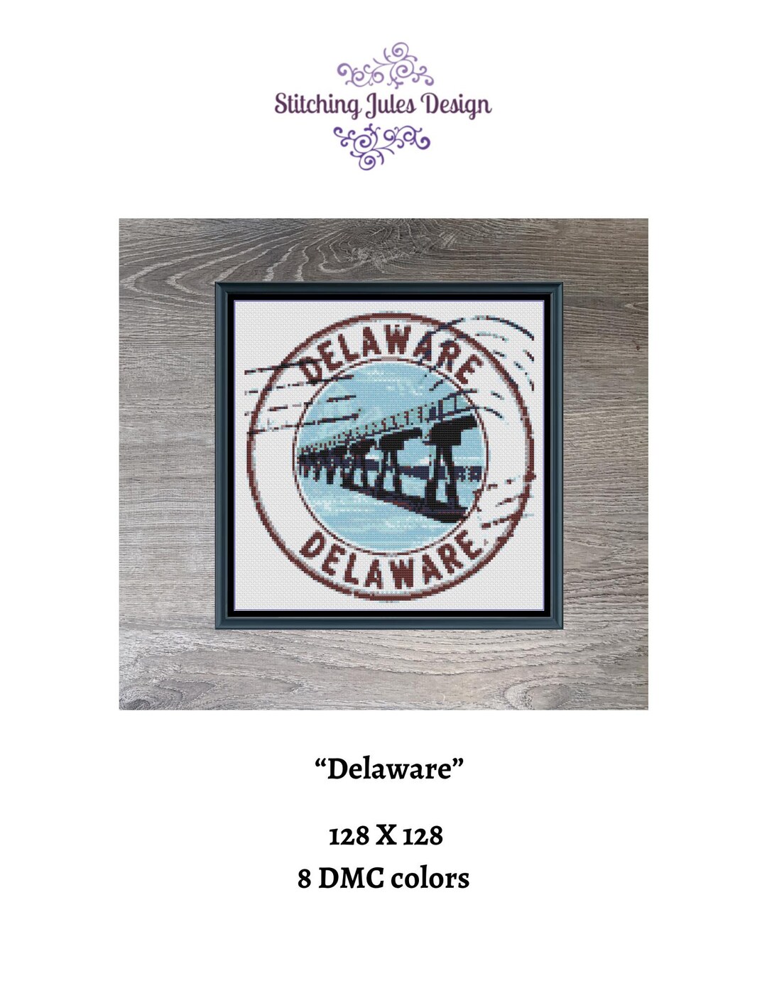 Delaware US State Counted Cross Stitch Pattern | Instant Download PDF ...
