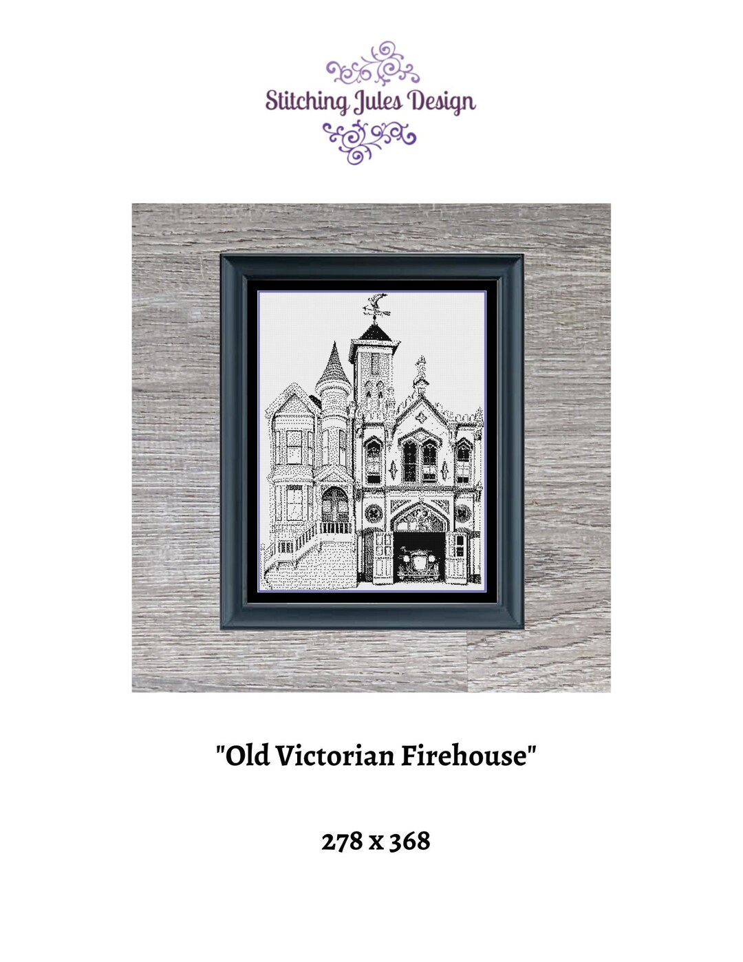 Old Firehouse Counted Cross Stitch Pattern | Victorian Cross Stitch ...