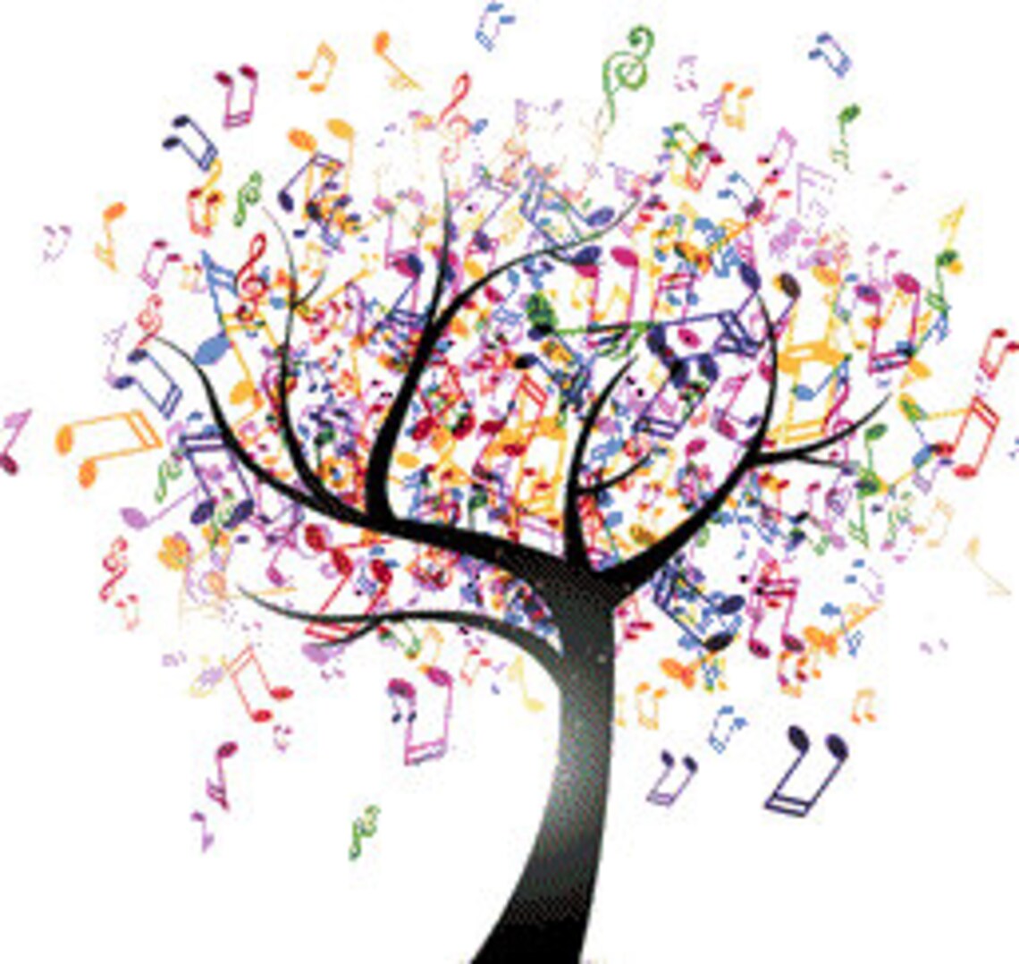 Musical Notes Tree Colorful Cross Stitch Needlepoint | Etsy