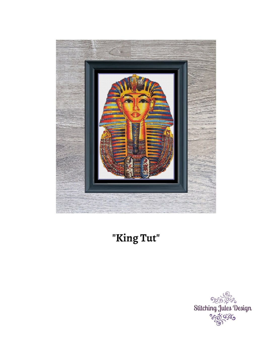 King Tut Cross Stitch Pattern | Egyptian Cross Stitch | Pharoah Cross Stitch Pattern | Instant ...