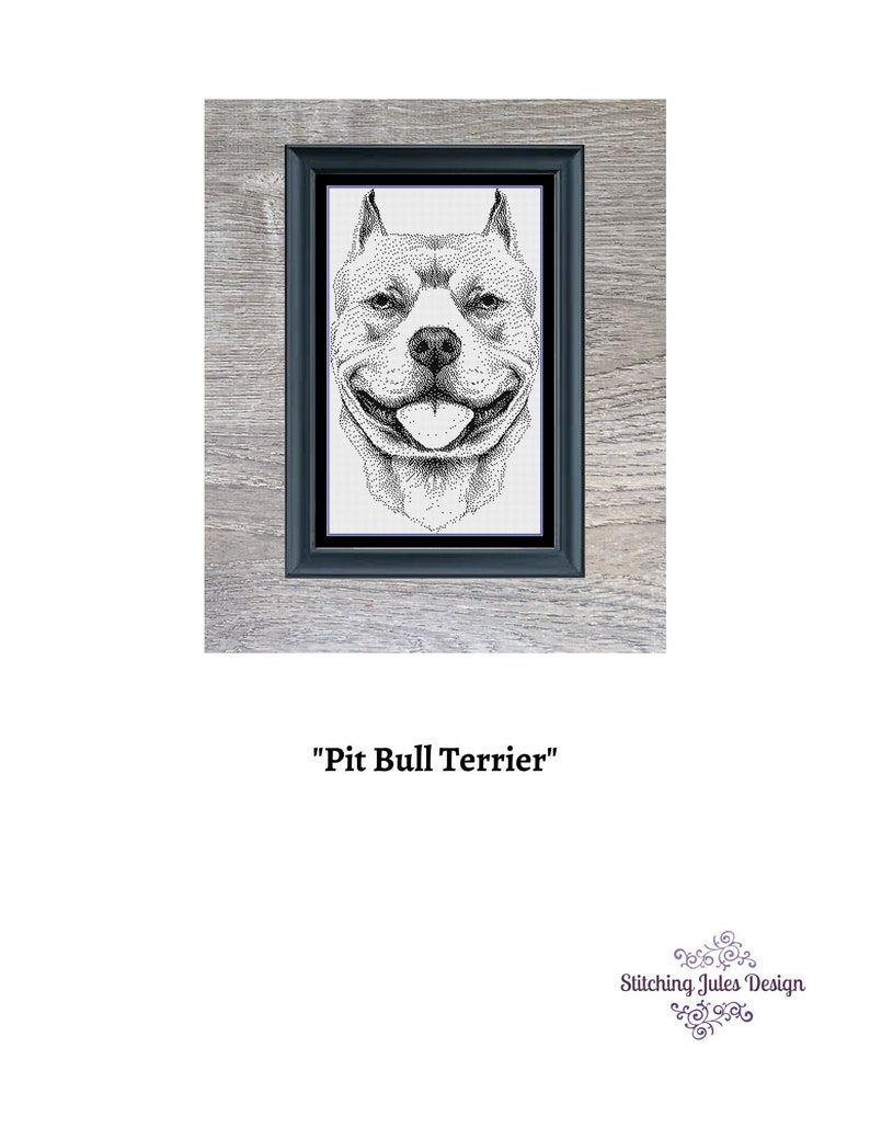 Pit Bull Terrier Cross Stitch Pattern Dog Cross Stitch - Etsy