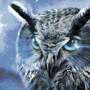 Midnight Night Owl Wildlife Fantasy Night Cross Stitch Embroidery ...