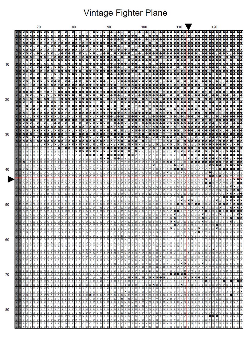 WW2 Fighter Plane Cross Stitch Pattern: Military Greyscale Embroidery ...