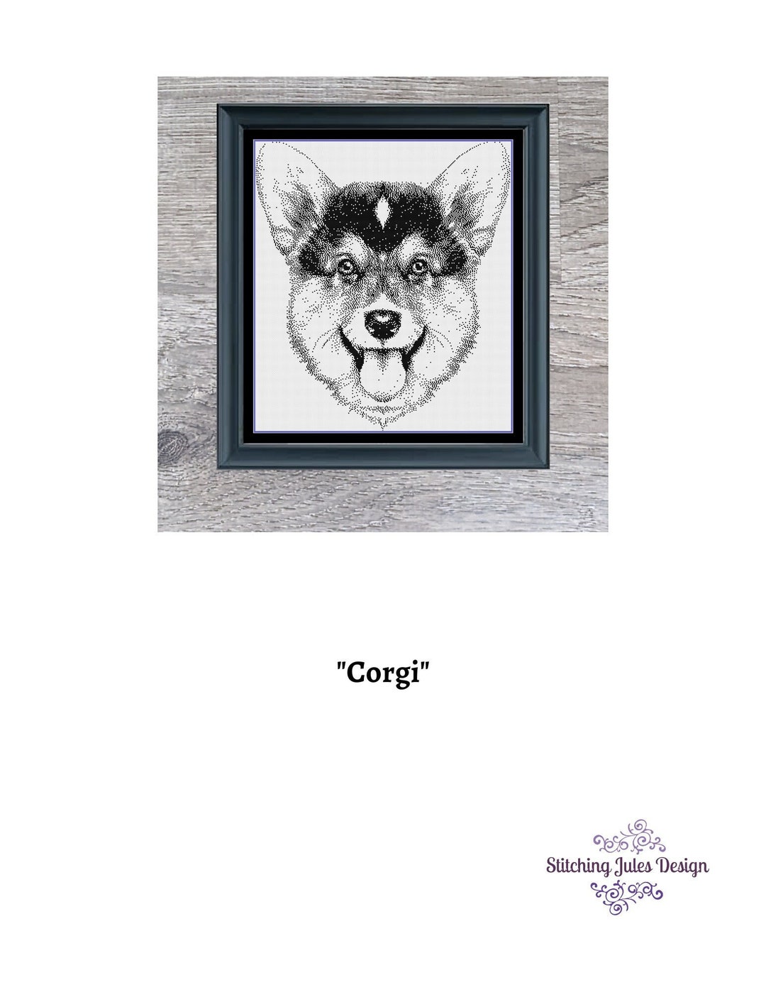 Corgi Dog Welsh Pembroke Cross Stitch Pattern | Dog Breed Cross Stitch ...