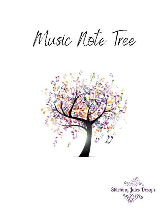 Musical Notes Tree Colorful Cross Stitch Needlepoint - Etsy