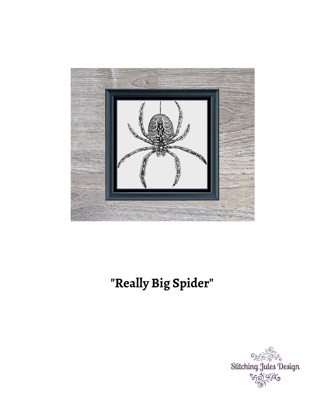 Spider Blackwork Cross Stitch Pattern: Scary Halloween Decor (PDF ...