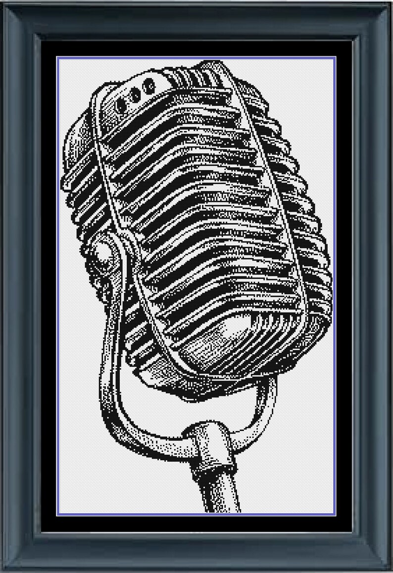 Vintage Microphone Cross Stitch Pattern Singer Cross Stitch - Etsy