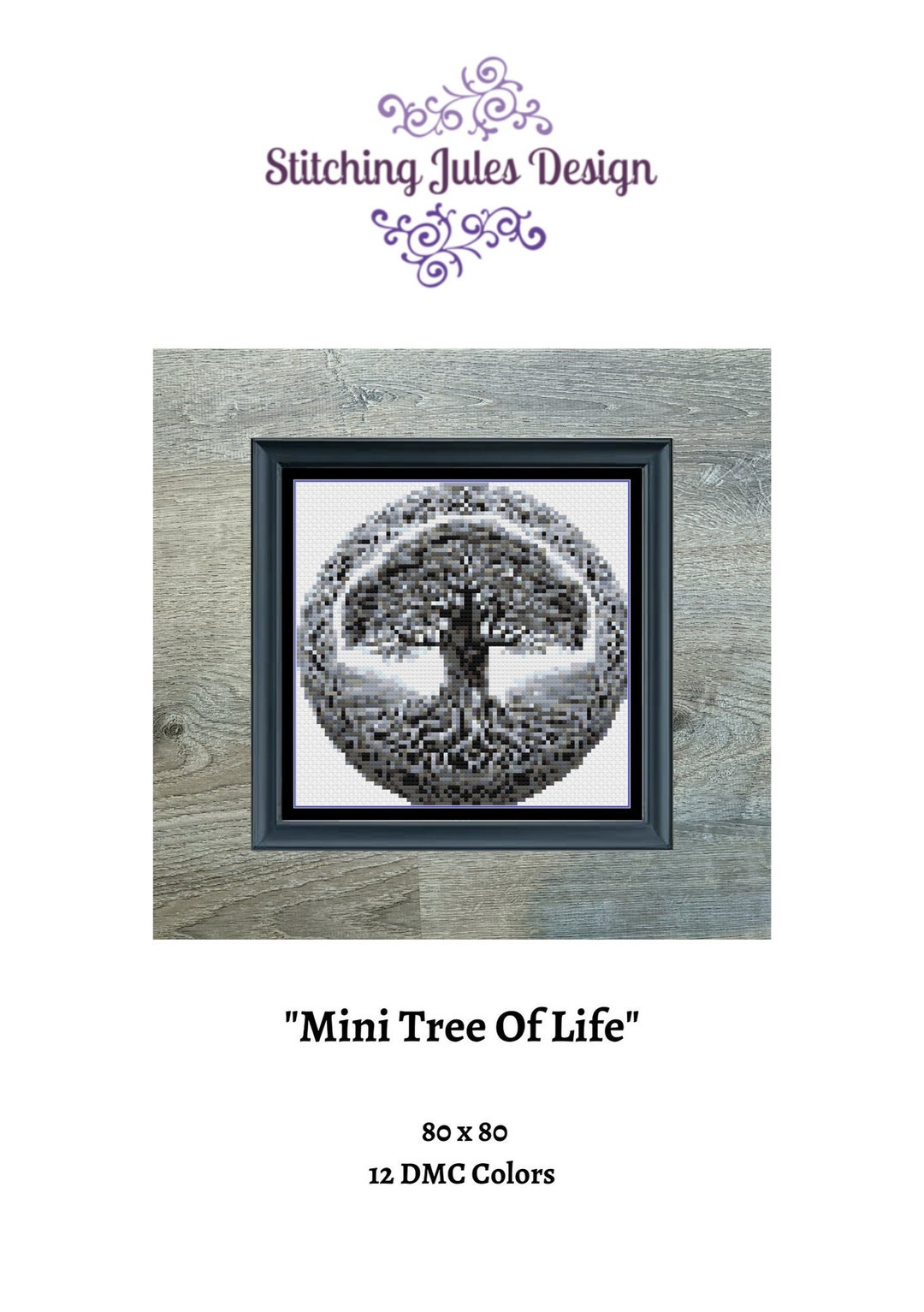 Mini Tree of Life Cross Stitch Pattern: Yggdrasil Design (PDF Download ...