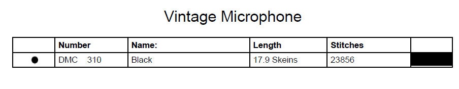 Vintage Microphone Cross Stitch Pattern: Blackwork Singer (instant PDF ...