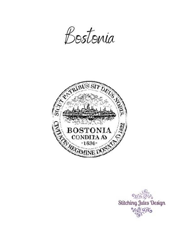 Bostonia City Seal Boston Massachusetts States Monochrome | Etsy