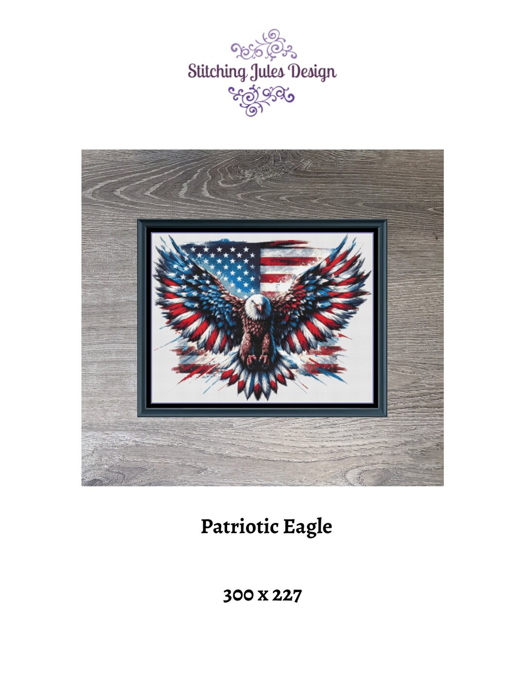Patriotic Eagle Americana Flag Counted Cross-stitch Pattern | Instant ...