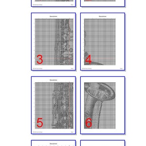 Saxophone Cross Stitch Pattern Musical Instrument Cross Stitch Pattern ...