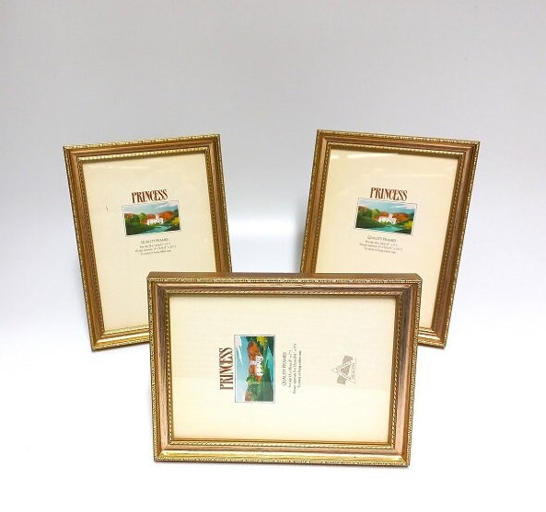 Vintage 5 X 7 Gold Wooden Photo Frame set of 3, Gold Frame, Wooden ...