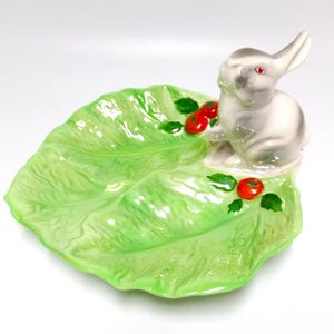 Vintage Wembley Ware Rabbit on Lettuce Leaf Plate, Australian Pottery ...
