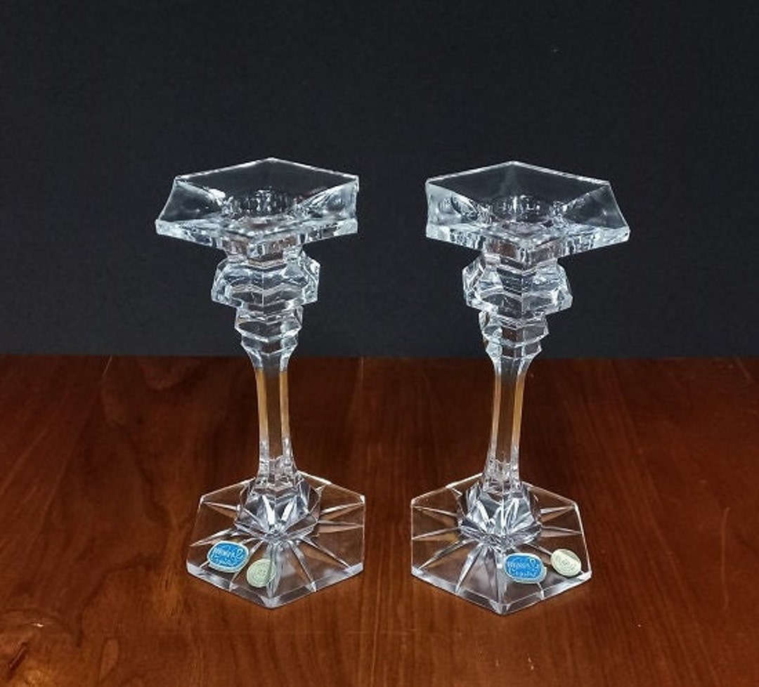 Vintage Crystal Candlestick Holders, Candle Holders, Candleholders ...