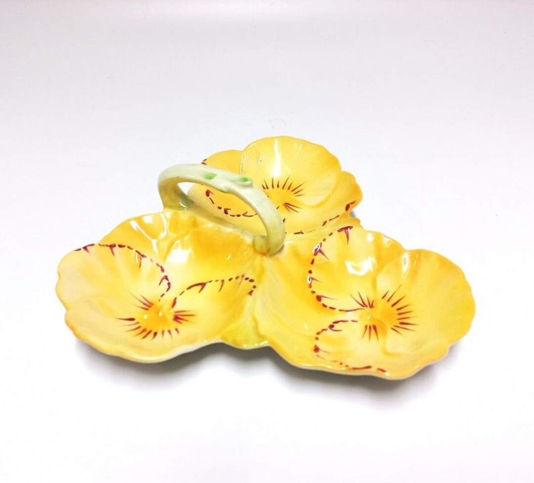 Antique Beswick Pansy Divided Dish, Made in England, Beswick Dish 3280 ...