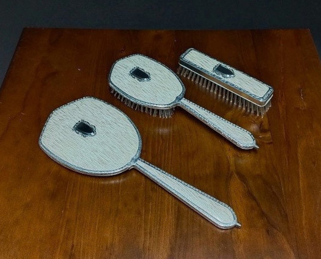 Vintage Elegant 3 Piece Vanity Boudoir Silver Set, Vanity Brush Set ...
