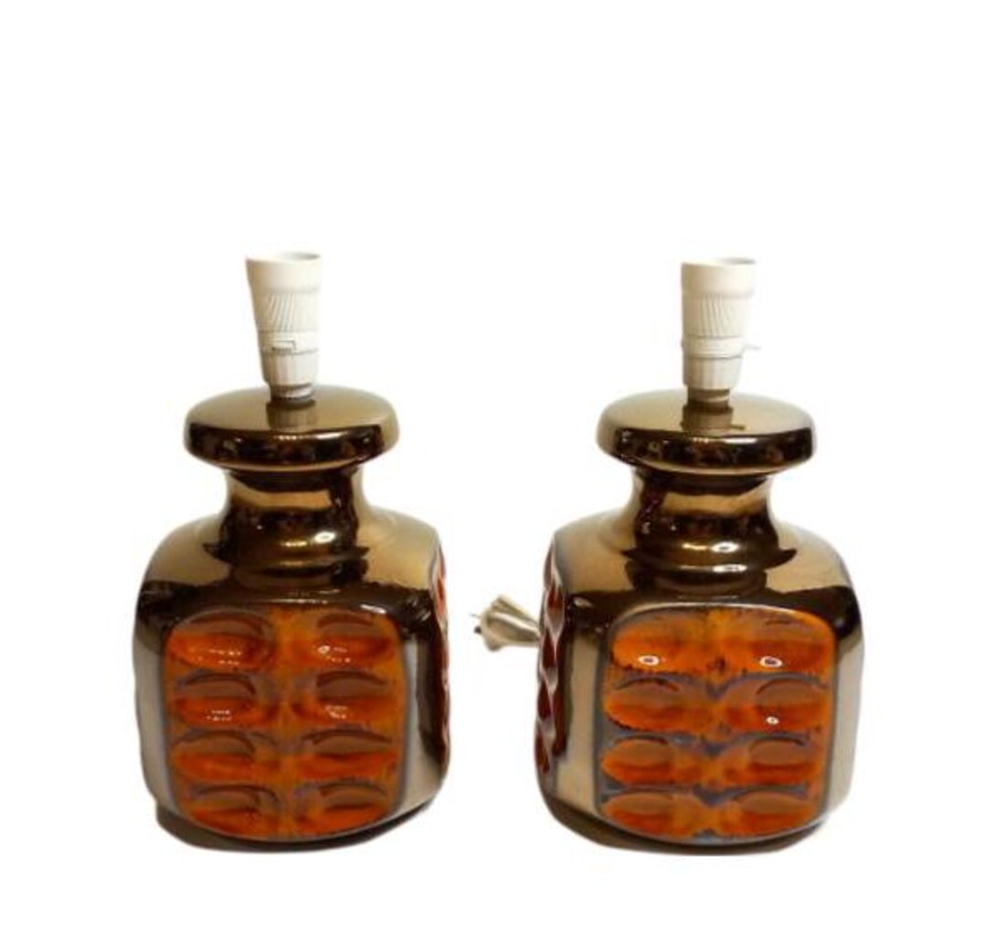 Vintage Retro Ceramic Lamp Base’s, Bronze/orange Lamp Base, (#3169) - Etsy