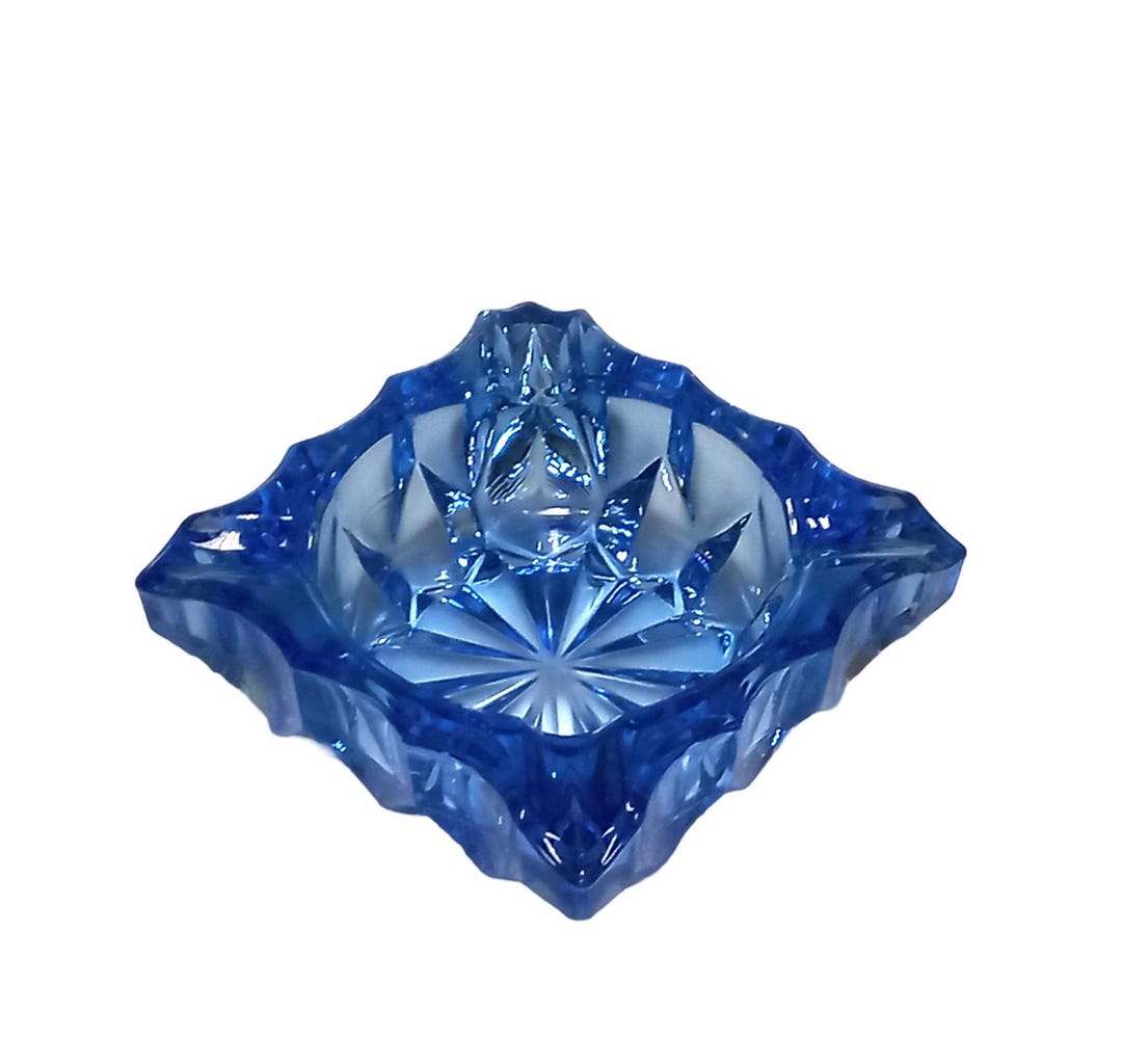 MCM Blue Glass Ashtray 1970’s, Retro Ashtray, Blue Ashtray, Vintage ...