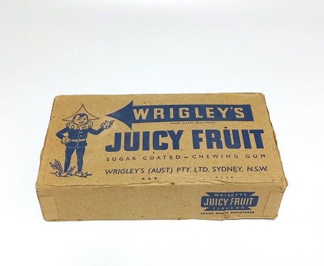 Vintage Australian Wrigleys Juicy Fruit Chewing Gum Retail Box, Shop ...