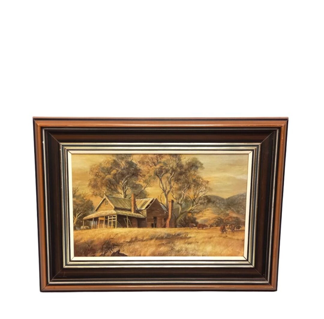 Tatong Victoria, Kenneth Jack Vintage Framed Print, Derelict Farmhouse ...