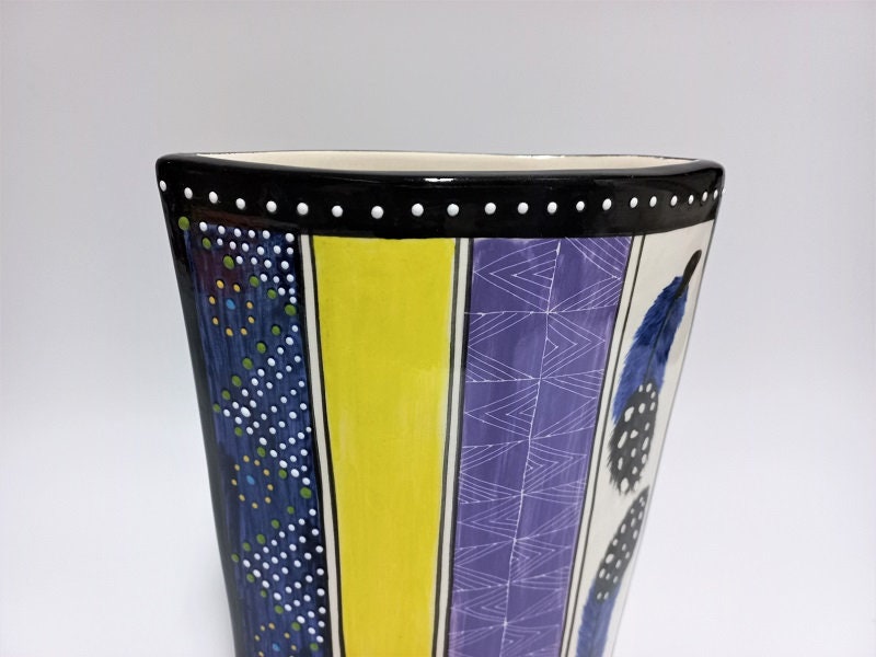 Vintage BOHO Nivek Ceramics Zimbabwe Africa Hand Painted Vase - Etsy