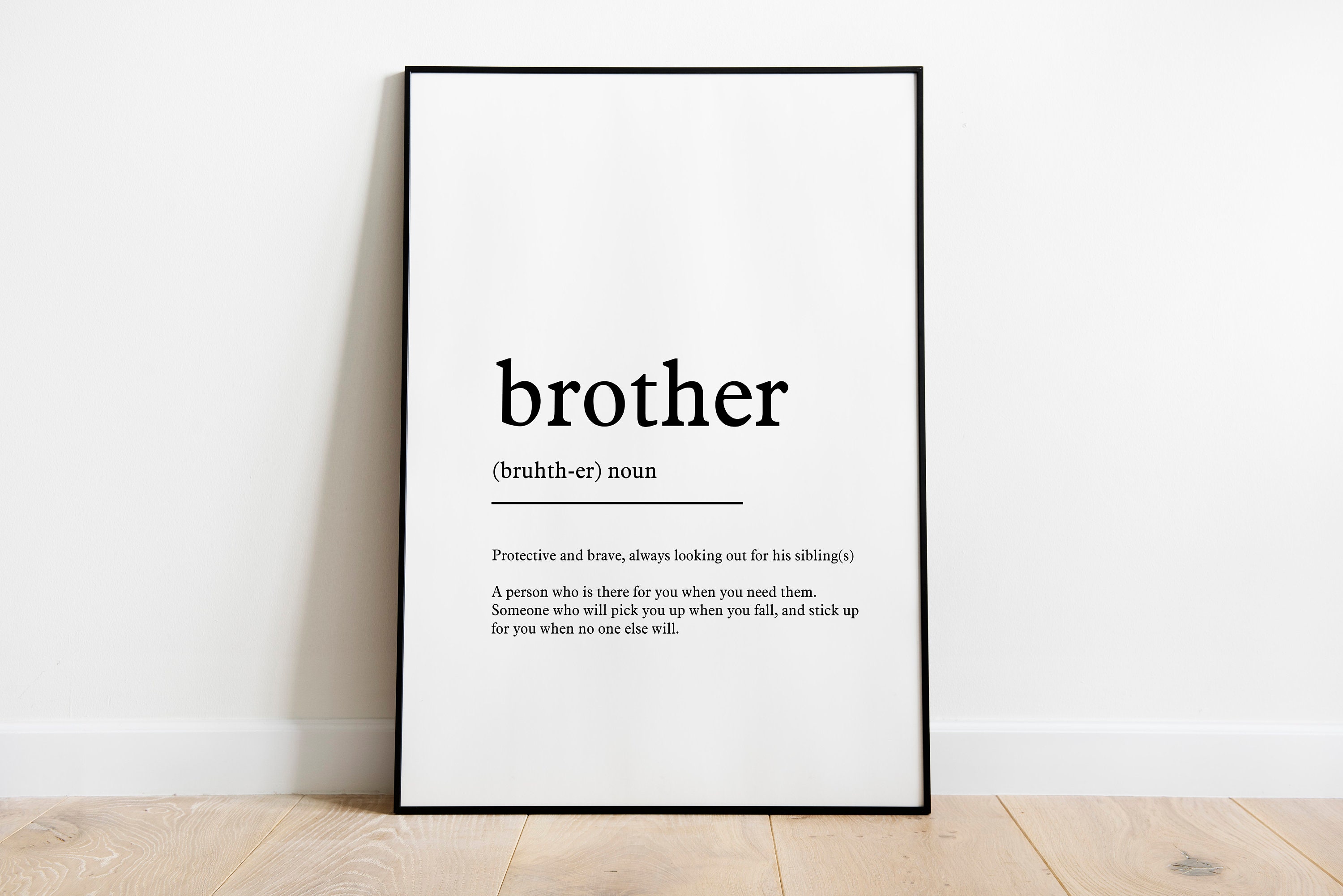 Brother Definition Print / Noun Prints / Family Prints / Gifts | Etsy