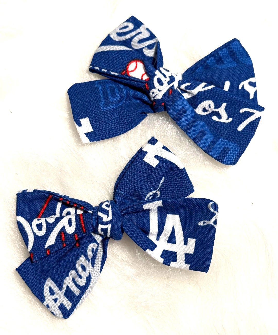 LA Dodgers / Los Angeles Dodgers Fabric Bows / LA Dodger Bow Set - Etsy