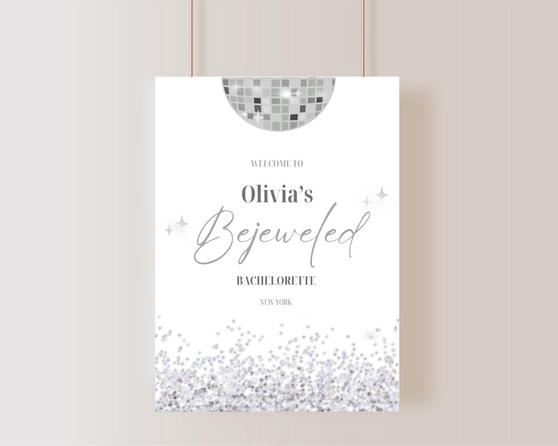 BEJEWELED Bachelorette Welcome Sign, Tswift Inspired Bach, Bachelorette ...