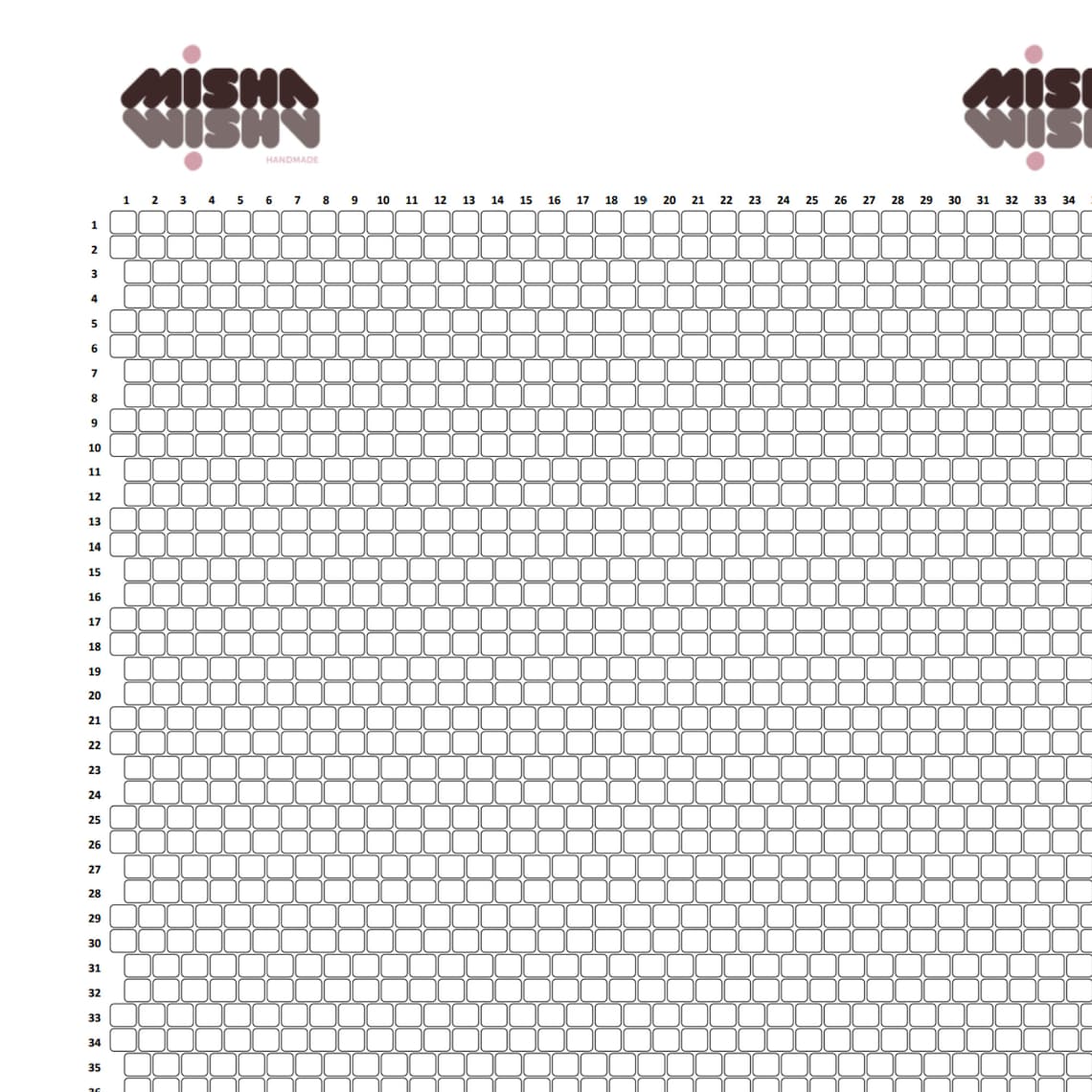 Two Drop Brick Stitch Graph Paper - Etsy