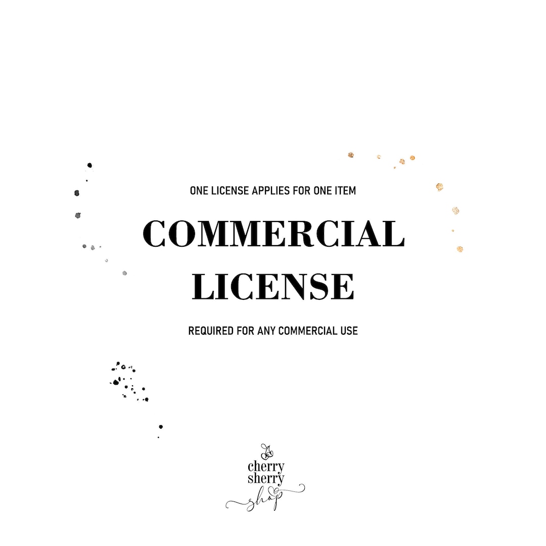 Commercial License. One License Applies for One Item - Etsy