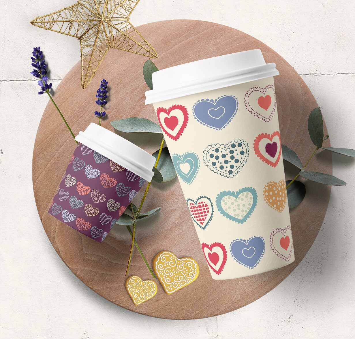 Cute Valentine Digital Paper, Valentine Seamless Pattern, Hearts ...