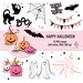 Cute Halloween Clipart Pink Halloween Clipart Pink Pumpkin | Etsy