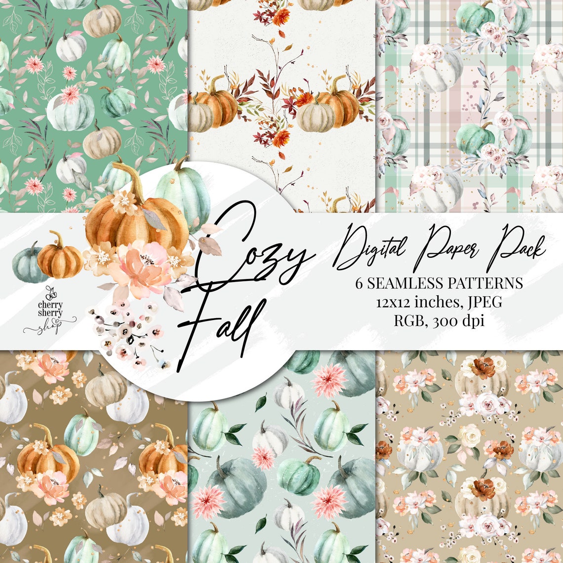 Cozy Fall Digital Paper Pack Autumn Seamless Patternsplanner - Etsy