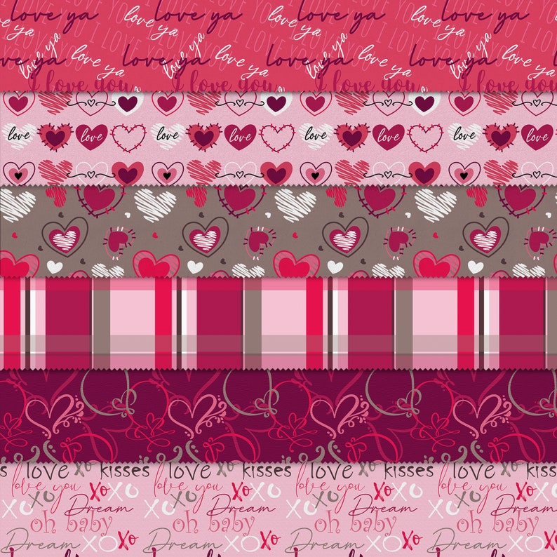 Happy Valentine's Day Digital Paper, Valentine Seamless Pattern, Hearts ...