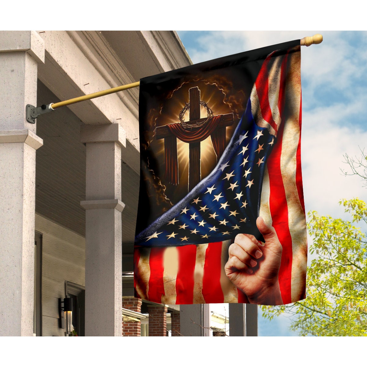 Bright Christian Cross Flag Hot Sale Decorative Affordable | Etsy